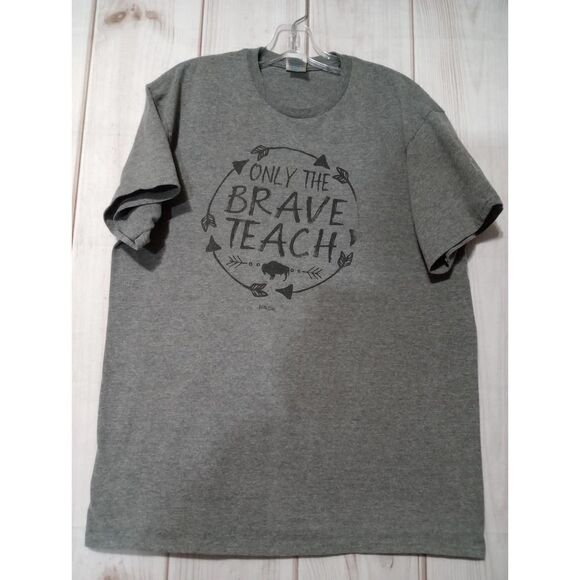 Delta | Shirts | Delta Pro Weight Mens Gray Only The Brave Teach ...